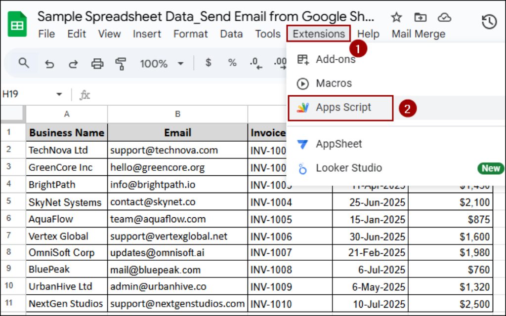 Sending Email from Google Sheets - Excel Insider