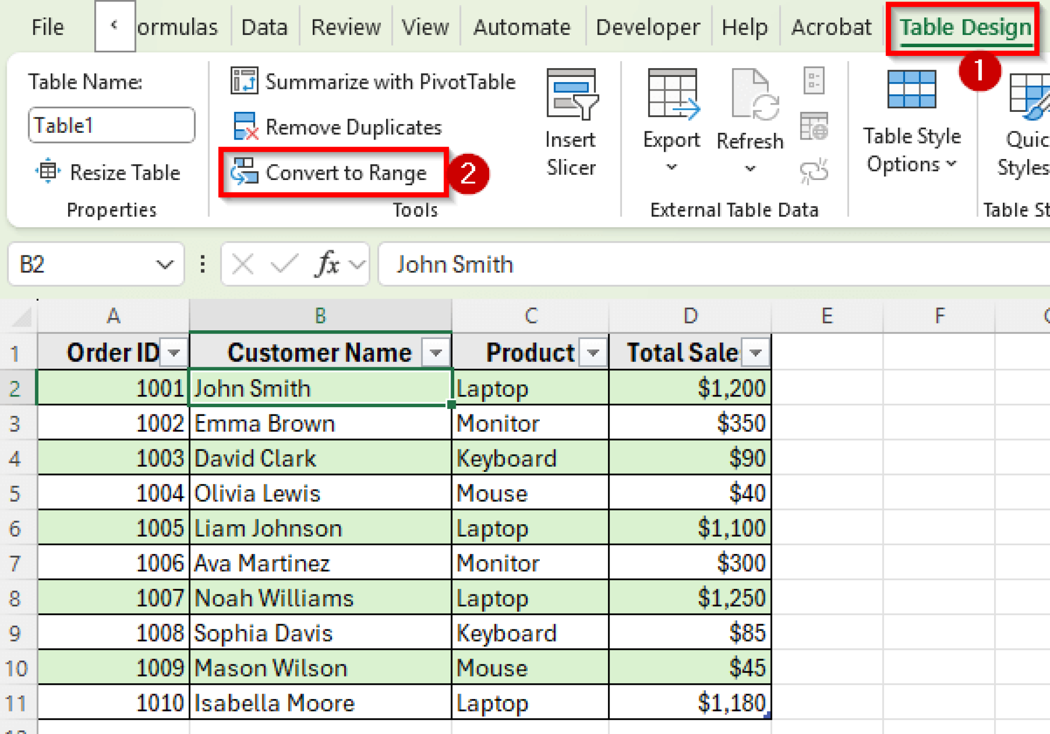 How to Convert a Table to a Range in Excel (5 Easy Ways) - Excel Insider