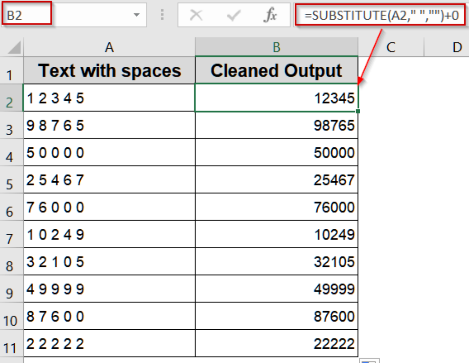How to Convert Text with Spaces to Number in Excel - Excel Insider