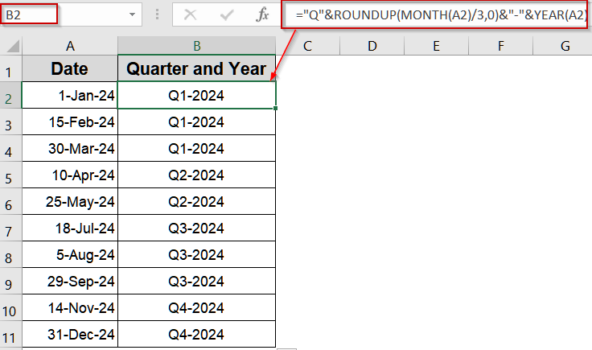 How to Convert a Date to Quarter and Year in Excel - Excel Insider