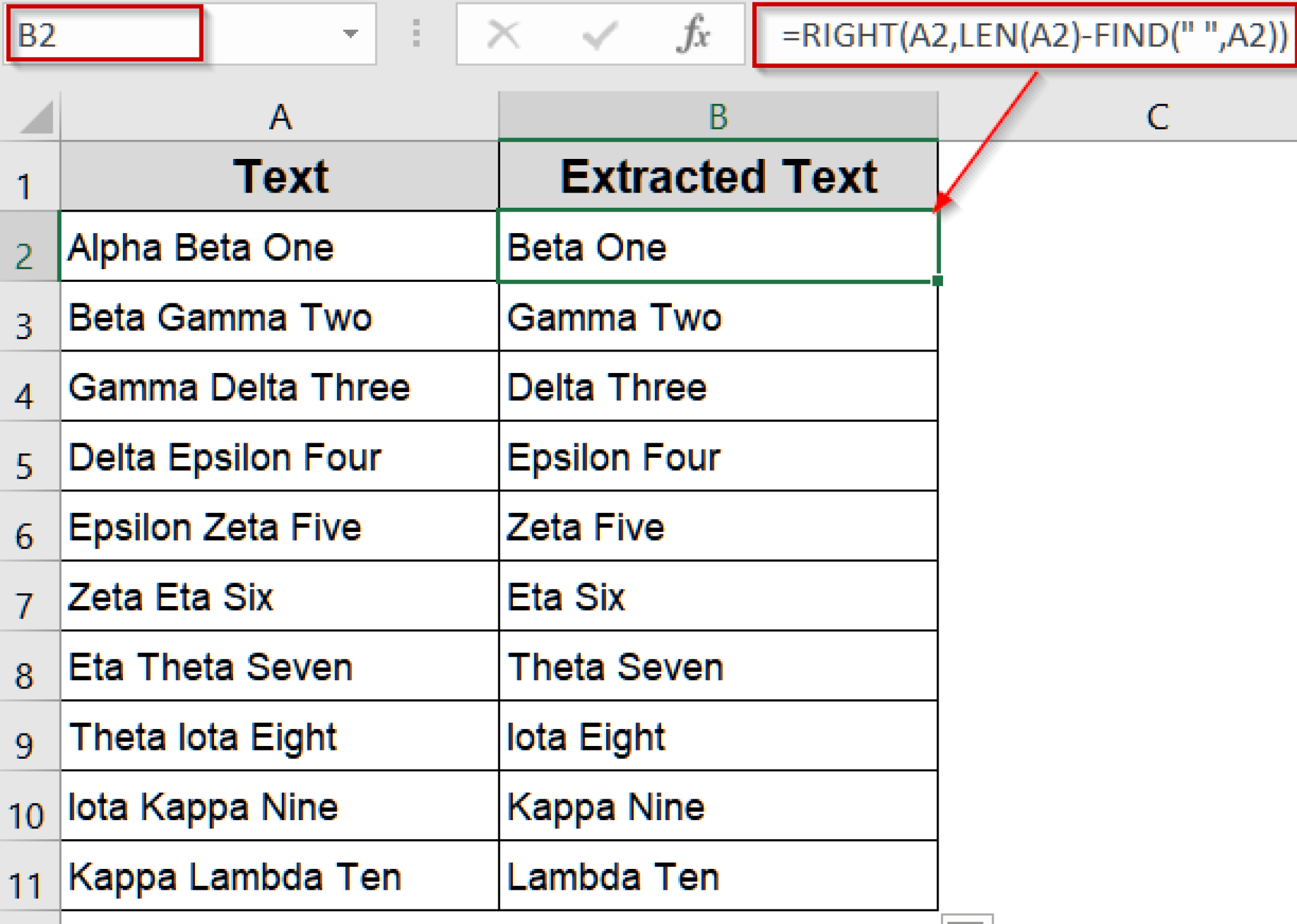 How to Extract Text after the Nth Character in Excel - Excel Insider