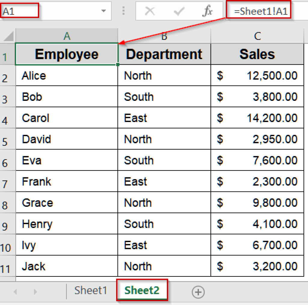 How to Mirror a Table on Another Sheet in Excel - Excel Insider