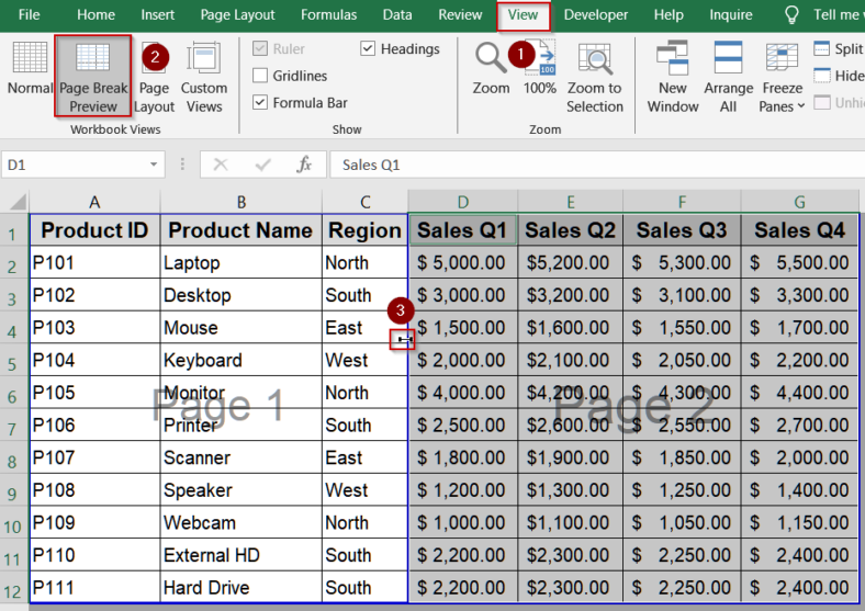 How to Set Print Area in Excel for Multiple Pages - Excel Insider