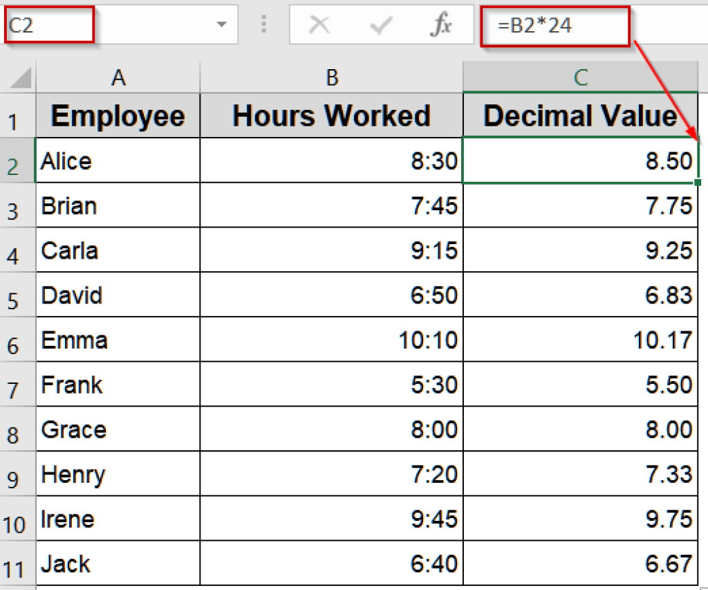 How to Convert Hours to Decimal in Excel (3 Quick Ways) - Excel Insider