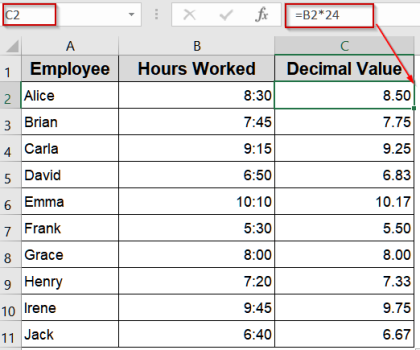 How to Convert Hours to Decimal in Excel (3 Quick Ways) - Excel Insider