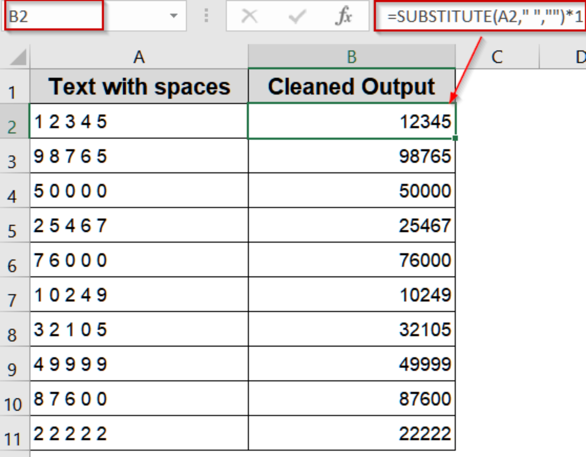 How to Convert Text with Spaces to Number in Excel - Excel Insider