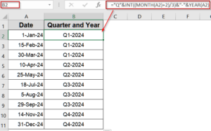 How to Convert a Date to Quarter and Year in Excel - Excel Insider