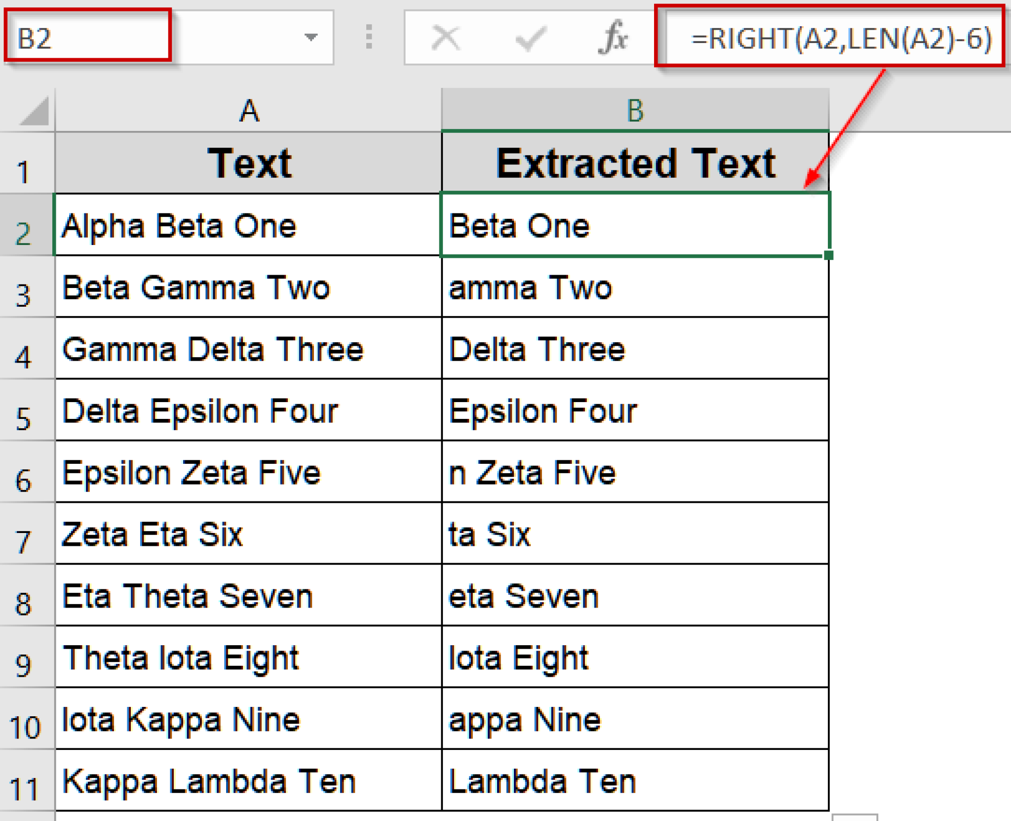 How to Extract Text after the Nth Character in Excel - Excel Insider