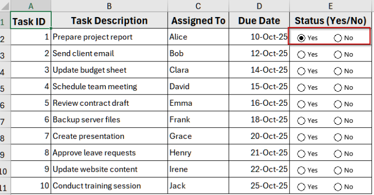 How to Add a Yes or No Checkbox in Excel (3 Examples) - Excel Insider