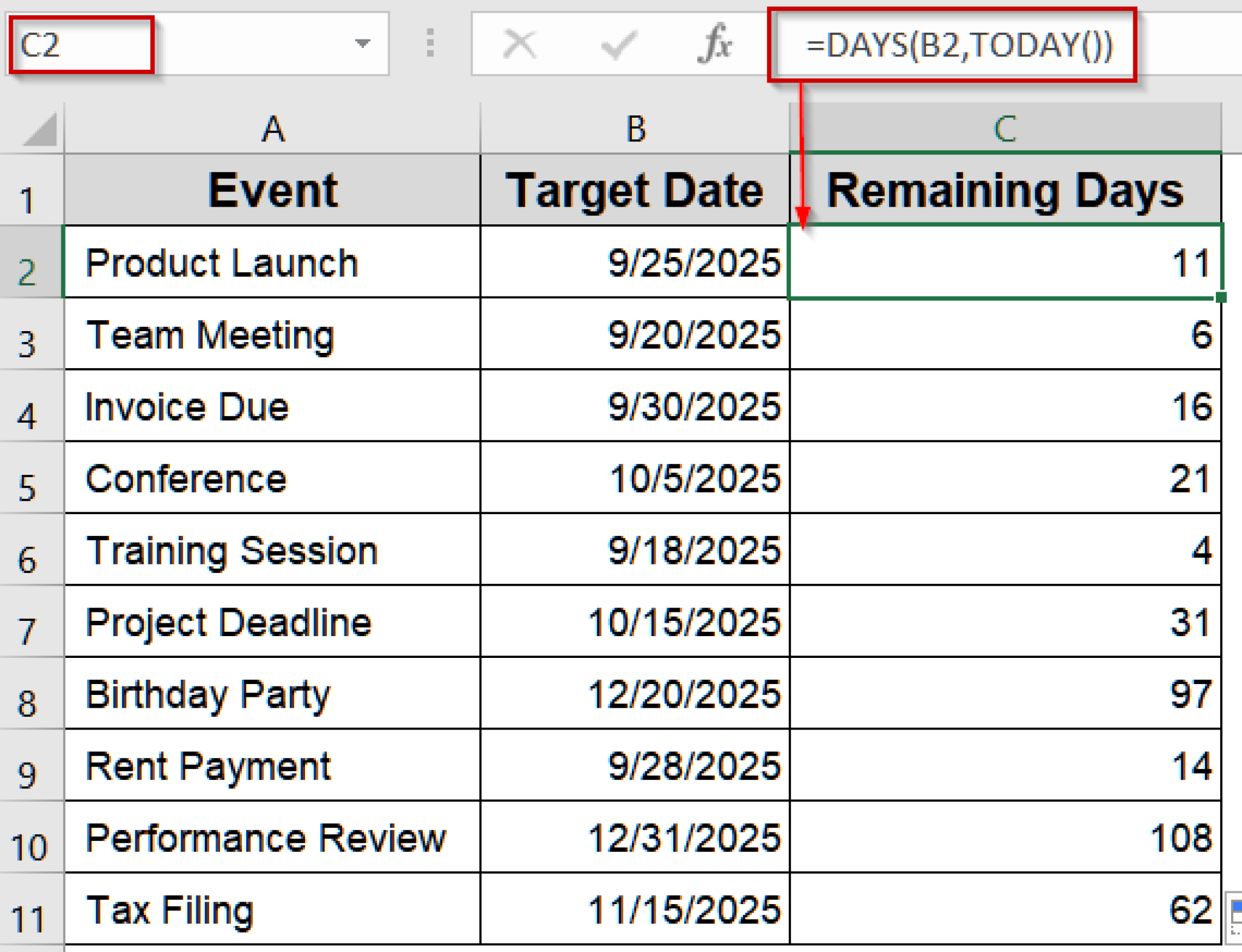 How to Calculate Remaining Days in Excel (5 Formulas) - Excel Insider