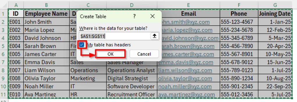 How to Create an Employee Database in Excel - Excel Insider