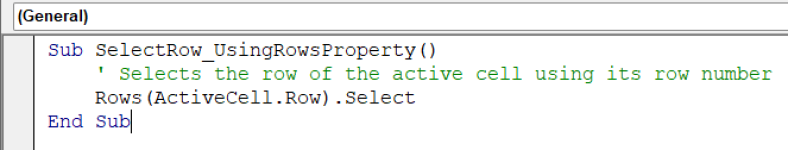 How to Select an Entire Row of Active Cell Using Excel VBA - Excel Insider