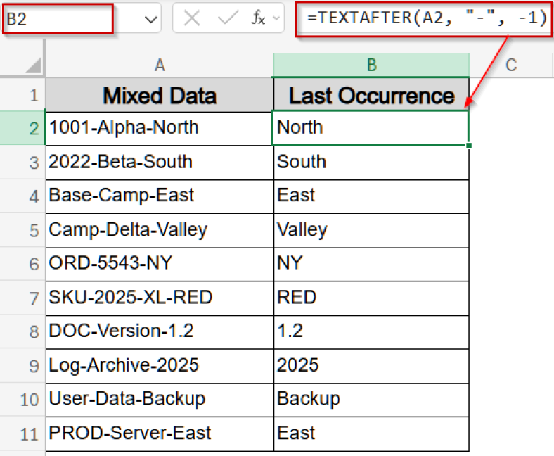 Extract Text After the Last Instance of a Character in Excel - Excel ...