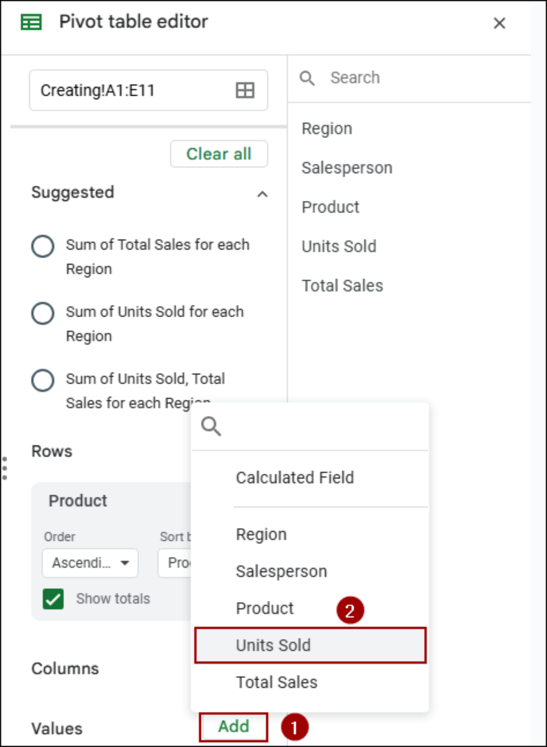 Working with Pivot Table in Google Sheets - Excel Insider