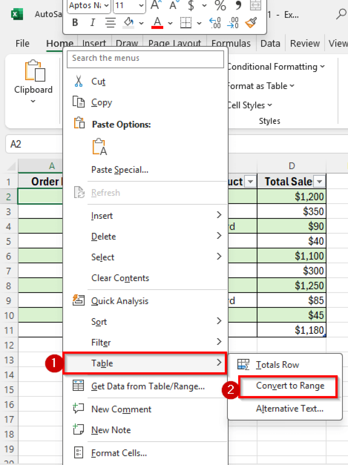 How to Convert a Table to a Range in Excel (5 Easy Ways) - Excel Insider