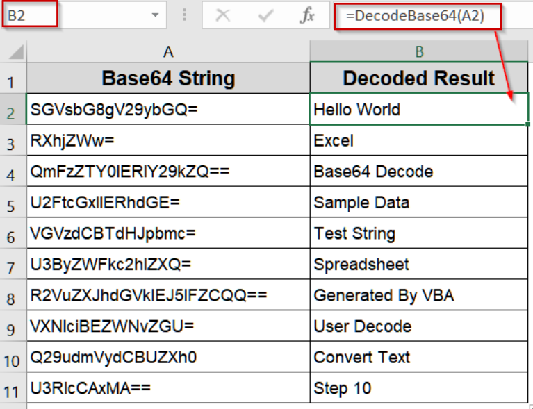 How to Decode Base64 in Excel (2 Effective Ways) - Excel Insider