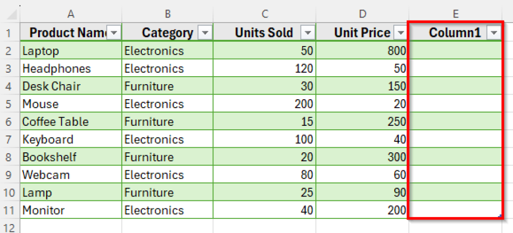 How to Add a Column to a Table in Excel (6 Easy Ways) - Excel Insider