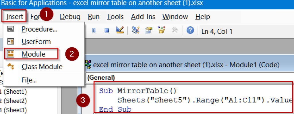 How to Mirror a Table on Another Sheet in Excel - Excel Insider