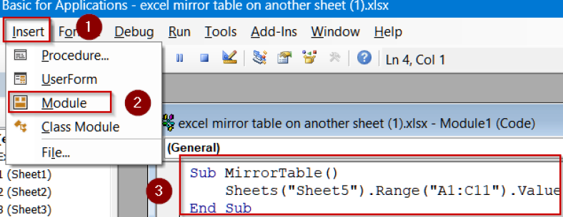 How to Mirror a Table on Another Sheet in Excel - Excel Insider