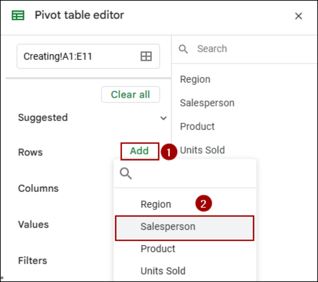 Working with Pivot Table in Google Sheets - Excel Insider