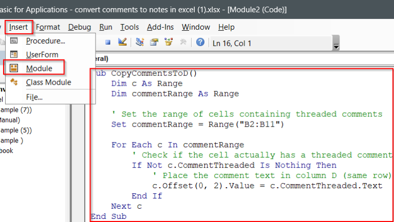 How to Convert Comments to Notes in Excel - Excel Insider