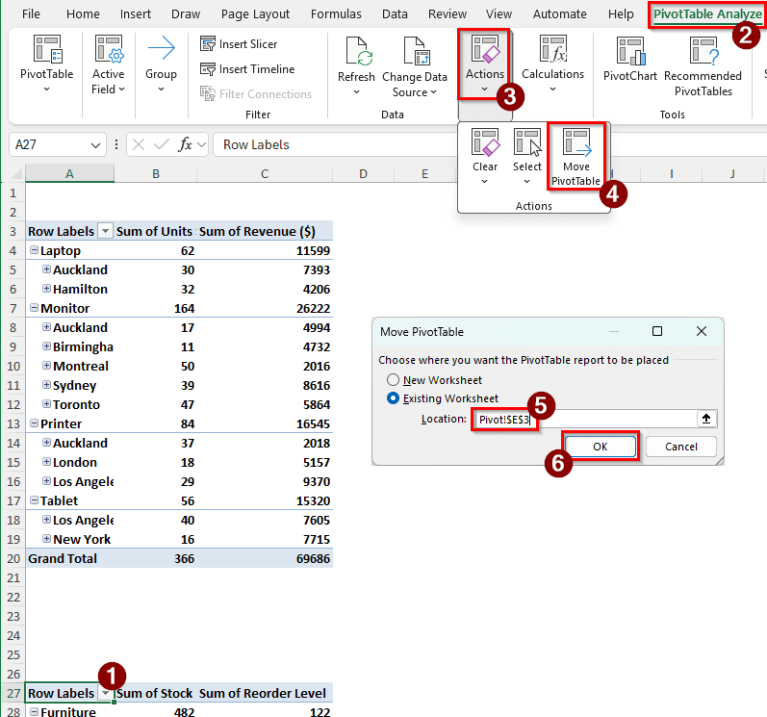 How to Fix a PivotTable Report Overlapping Error in Excel - Excel Insider
