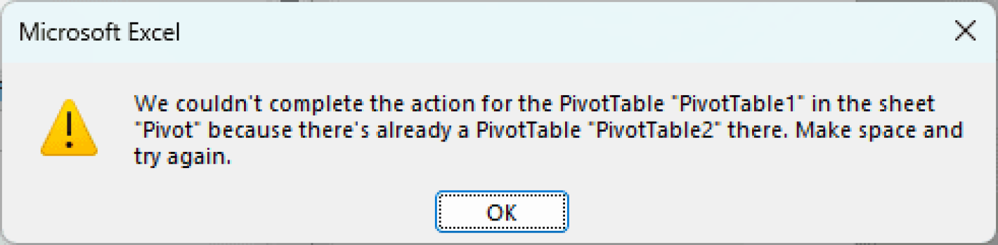 How to Fix a PivotTable Report Overlapping Error in Excel - Excel Insider