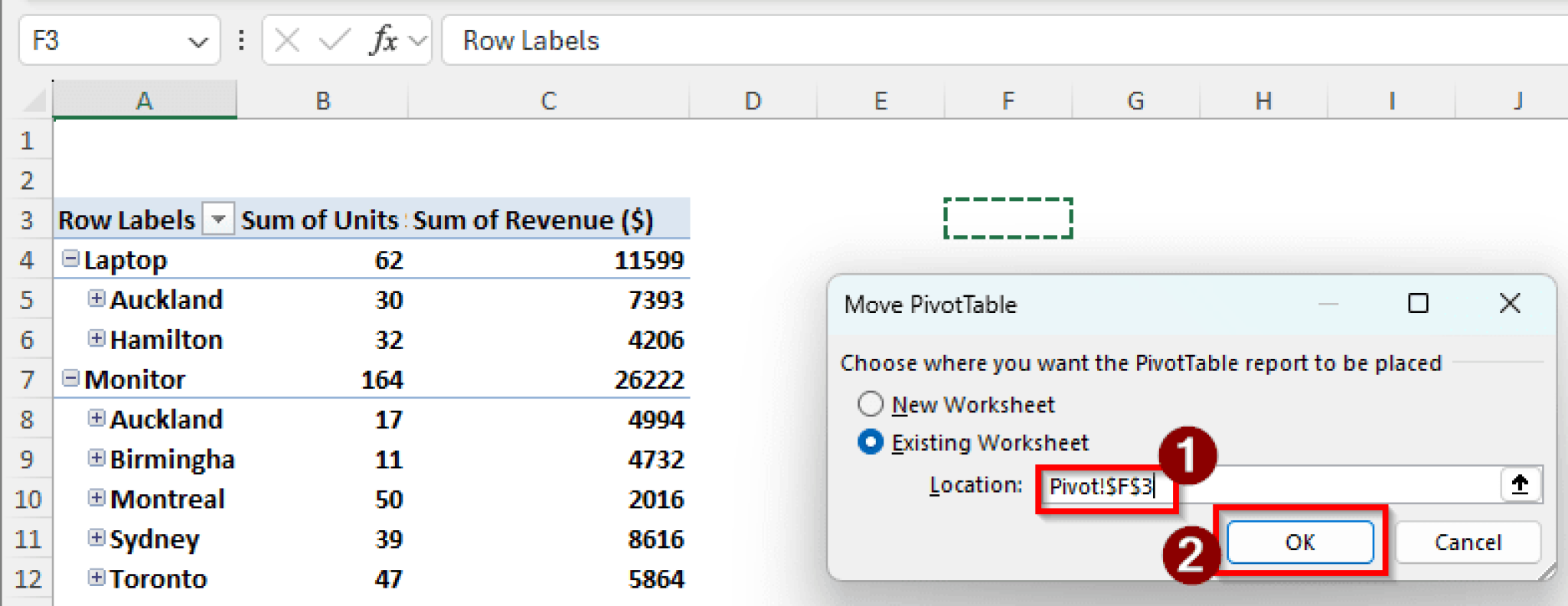 How to Fix a PivotTable Report Overlapping Error in Excel - Excel Insider
