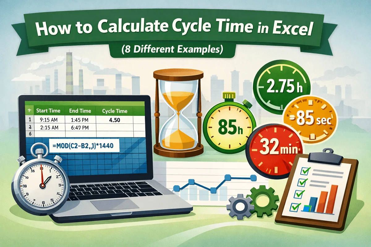 How to Calculate Cycle Time in Excel (8 Different Examples) - Excel Insider