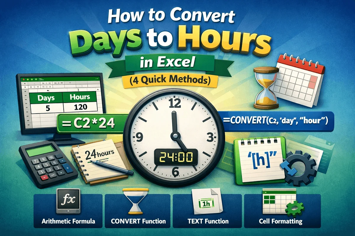 How to Convert Days to Hours in Excel (4 Quick Methods) - Excel Insider