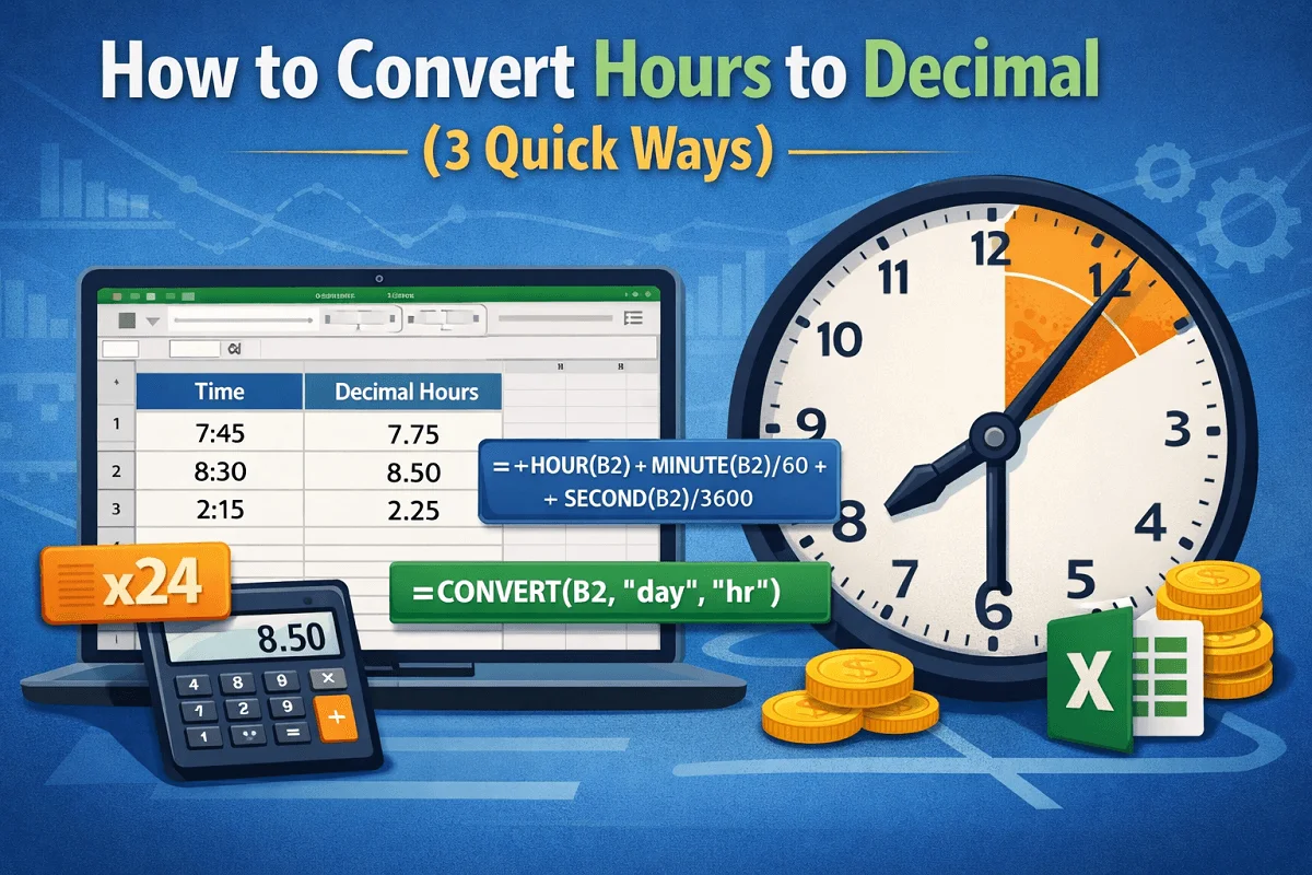 How to Convert Hours to Decimal in Excel (3 Quick Ways) - Excel Insider