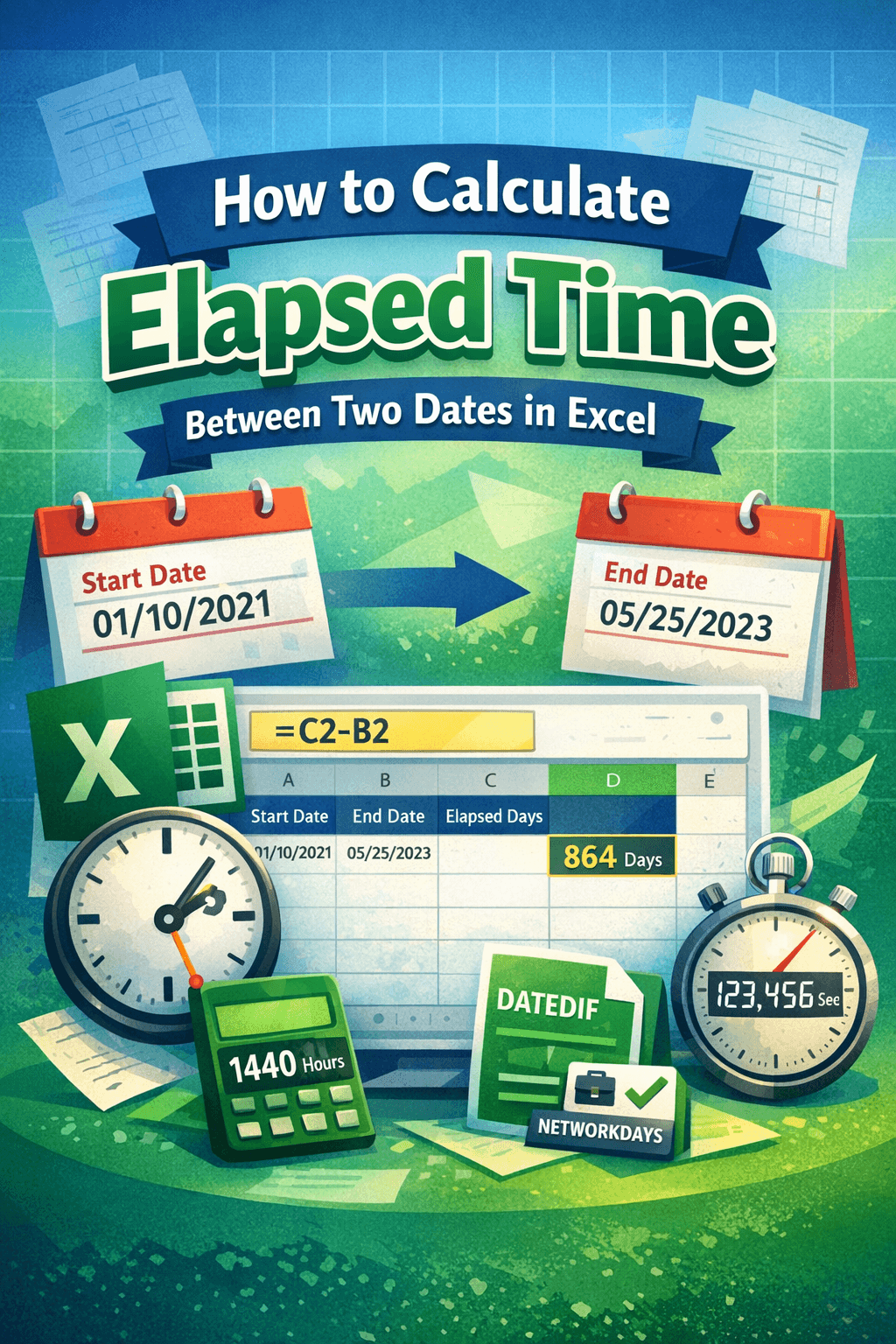 How to Calculate Elapsed Time Between Two Dates in Excel - Excel Insider