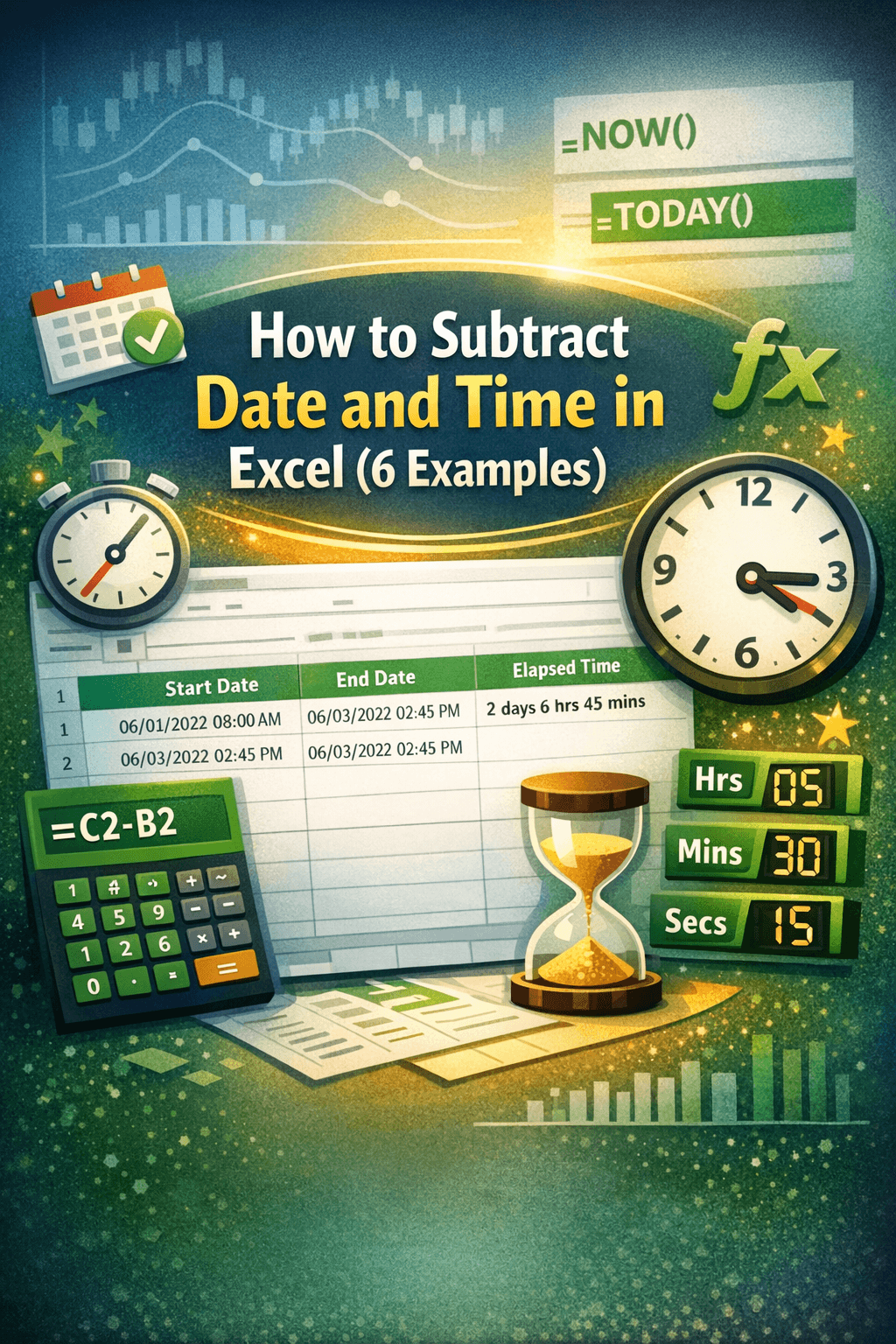 How to Subtract Date and Time in Excel (6 Examples) - Excel Insider