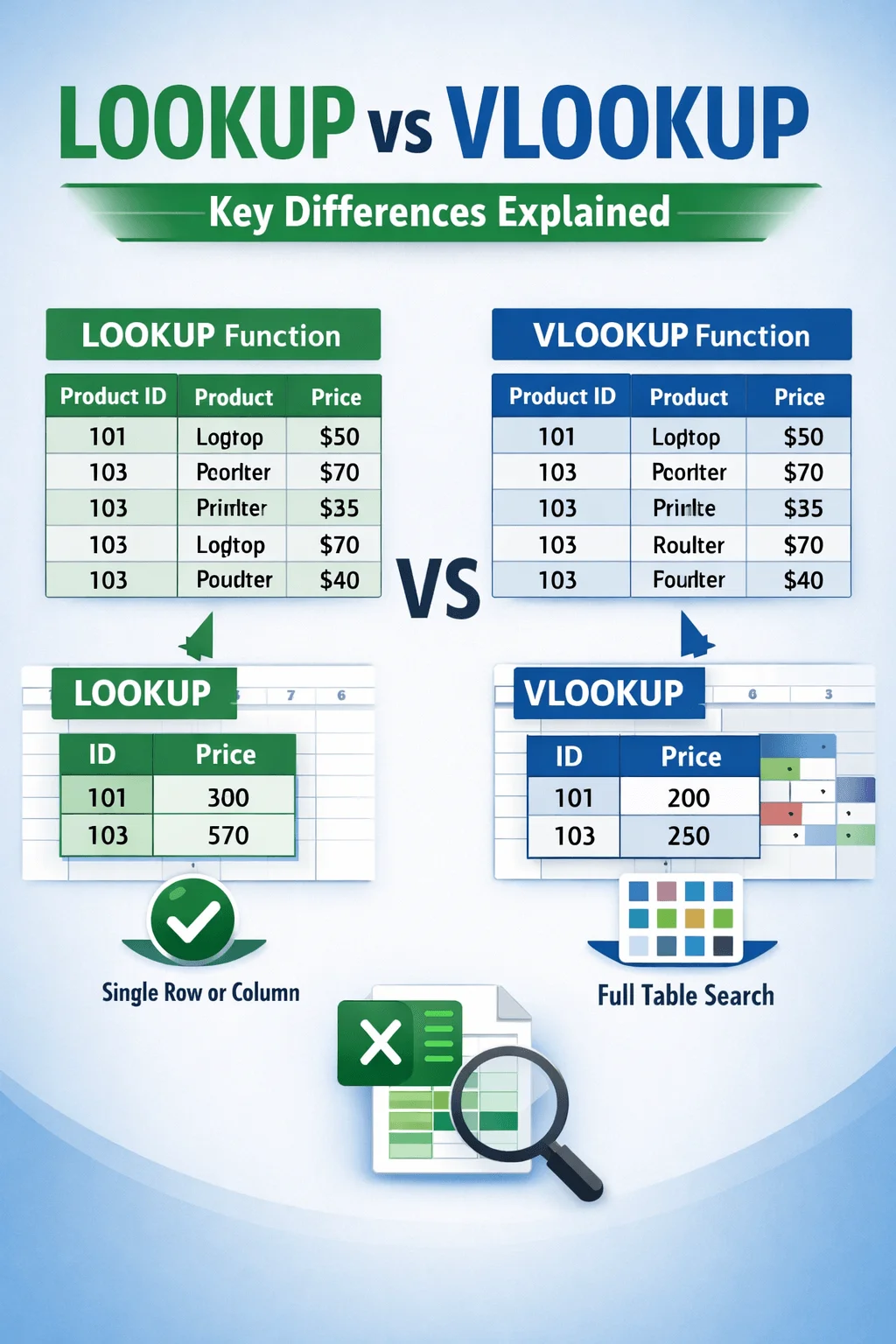 Excel LOOKUP vs VLOOKUP: Key Differences Explained - Excel Insider