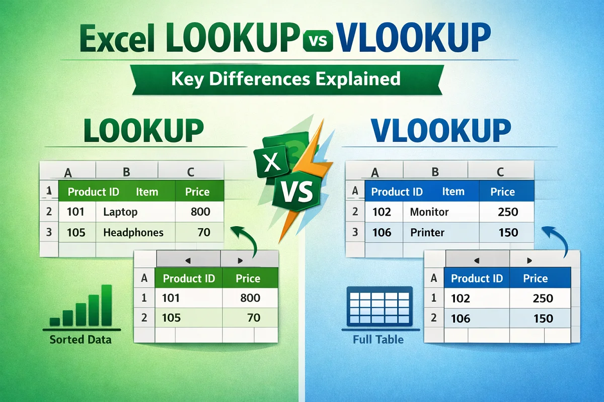 Excel LOOKUP vs VLOOKUP: Key Differences Explained - Excel Insider