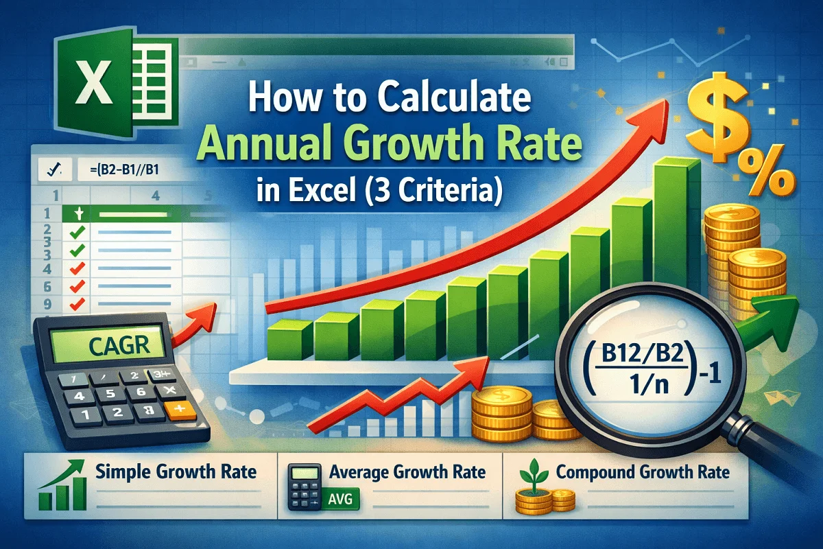 How to Calculate Annual Growth Rate in Excel (3 Criteria) - Excel Insider