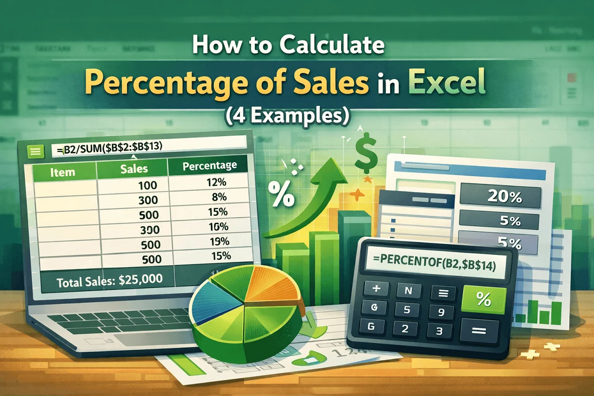 How to Calculate Percentage of Sales in Excel (4 Examples) - Excel Insider