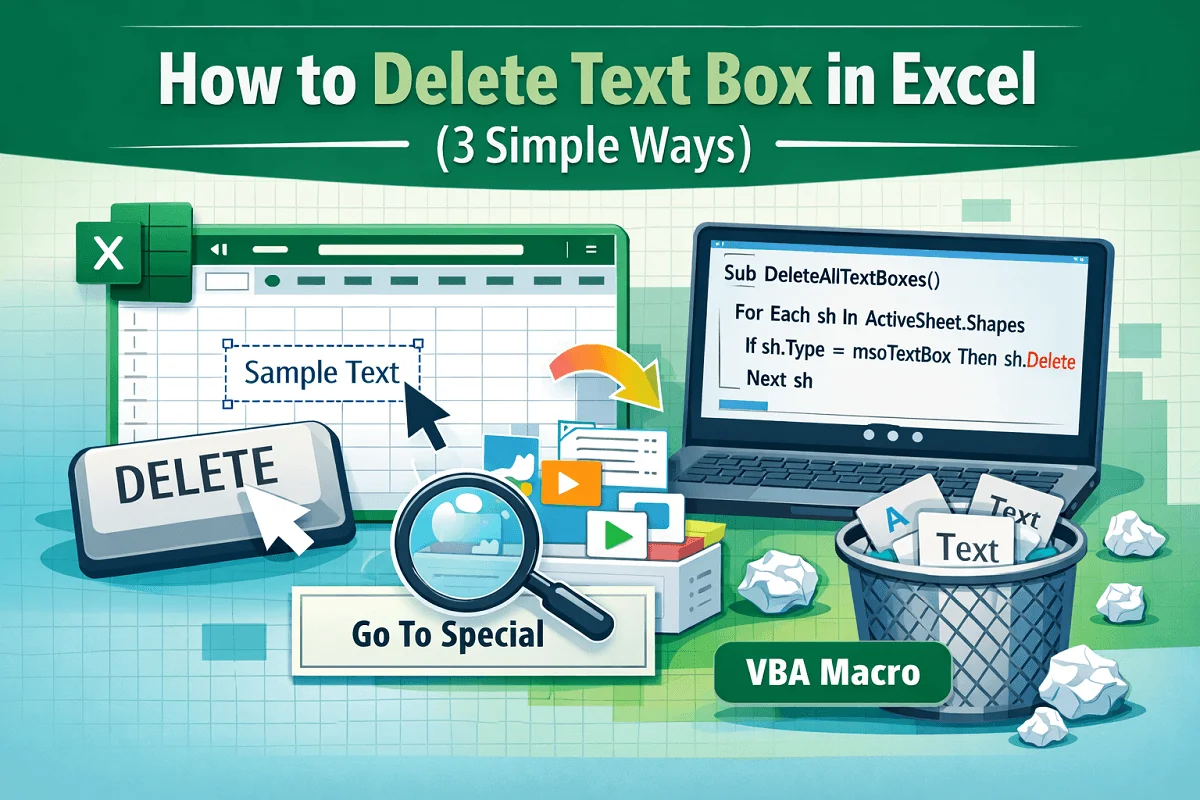 How to Delete Text Box in Excel (3 Simple Ways) - Excel Insider