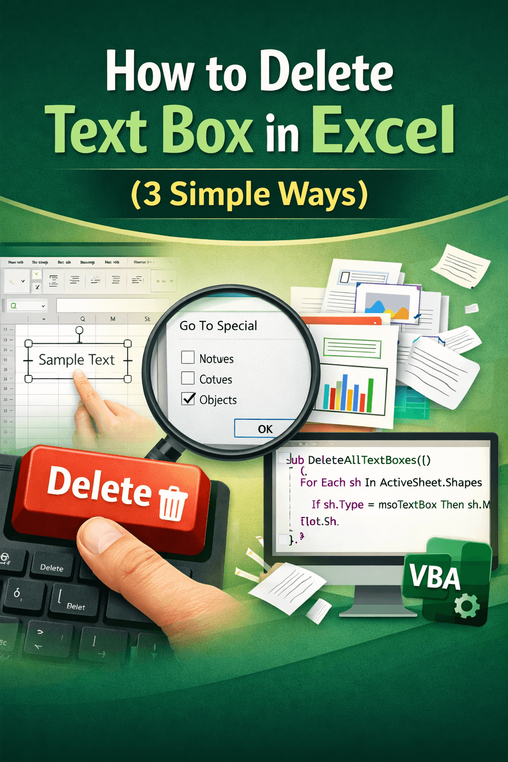 How to Delete Text Box in Excel (3 Simple Ways) - Excel Insider