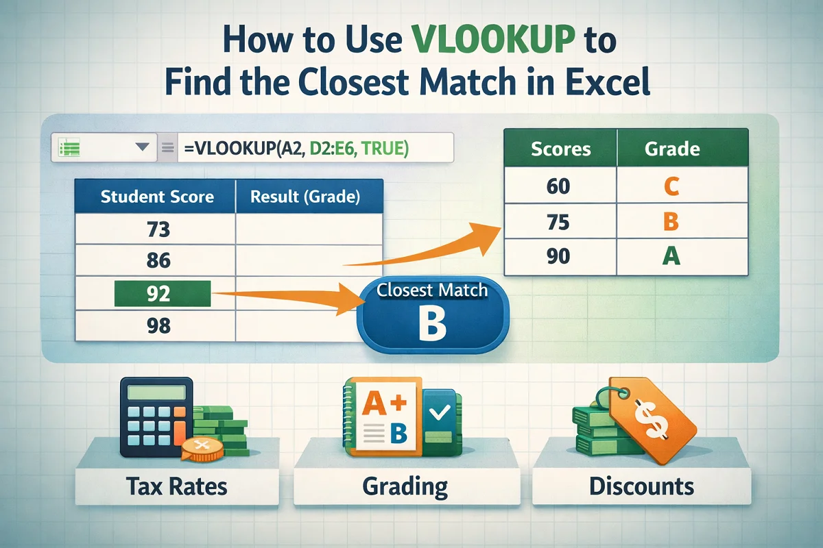 How to Use VLOOKUP to Find the Closest Match in Excel - Excel Insider