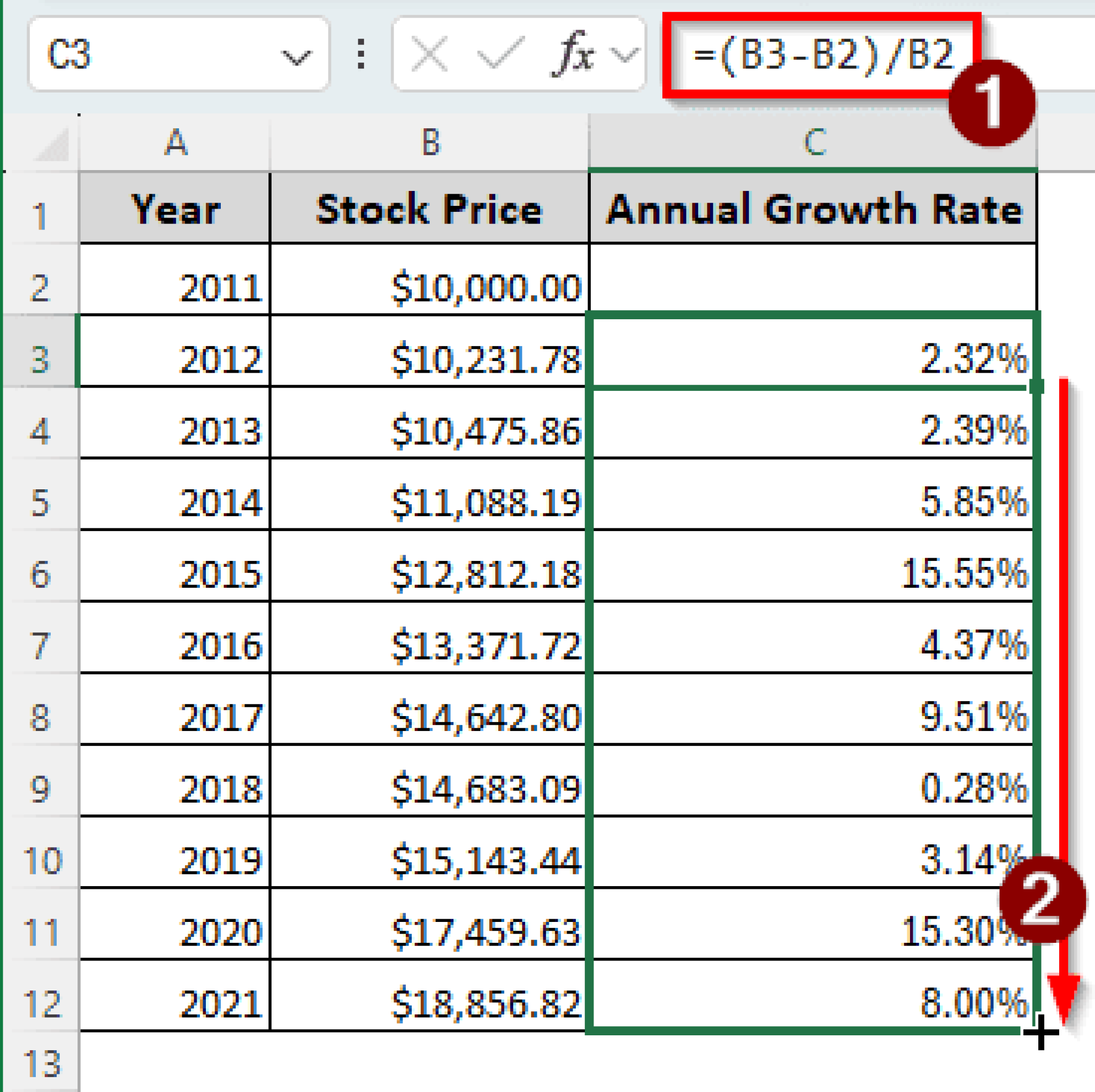 How to Calculate Annual Growth Rate in Excel (3 Criteria) - Excel Insider