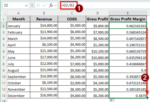 How to Calculate Gross Profit Margin in Excel (2 Examples) - Excel Insider