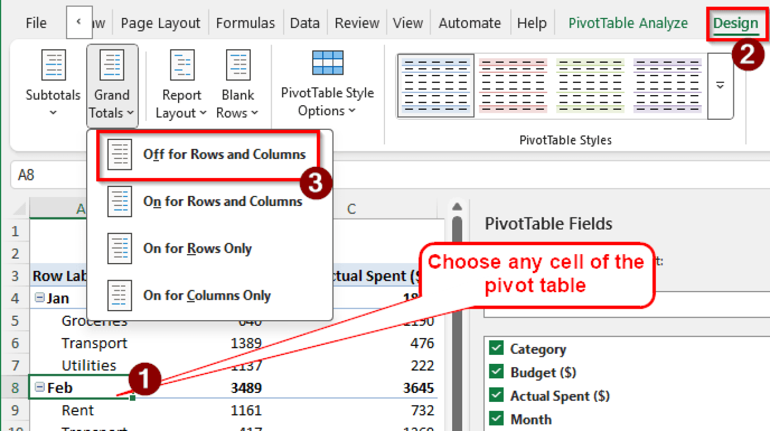 How to Remove Grand Total from Pivot Table in Excel - Excel Insider