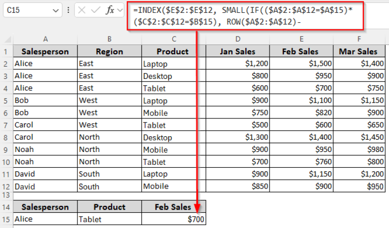 INDEX-MATCH with Multiple Criteria Across Rows and Columns - Excel Insider