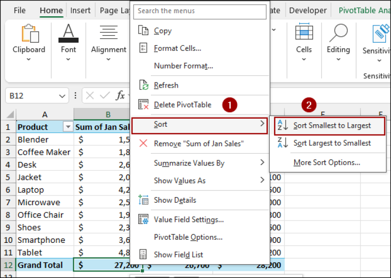 How to Sort Pivot Table by Sum of Values in Excel - Excel Insider