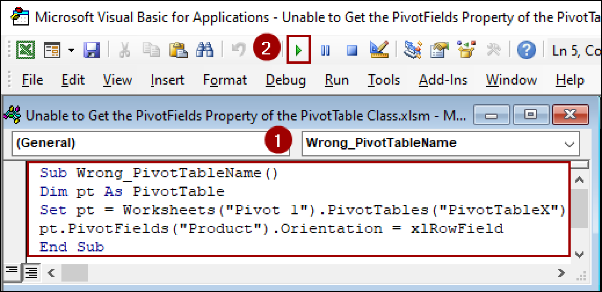 [Solved] Unable to Get the PivotFields Property of PivotTable Class ...