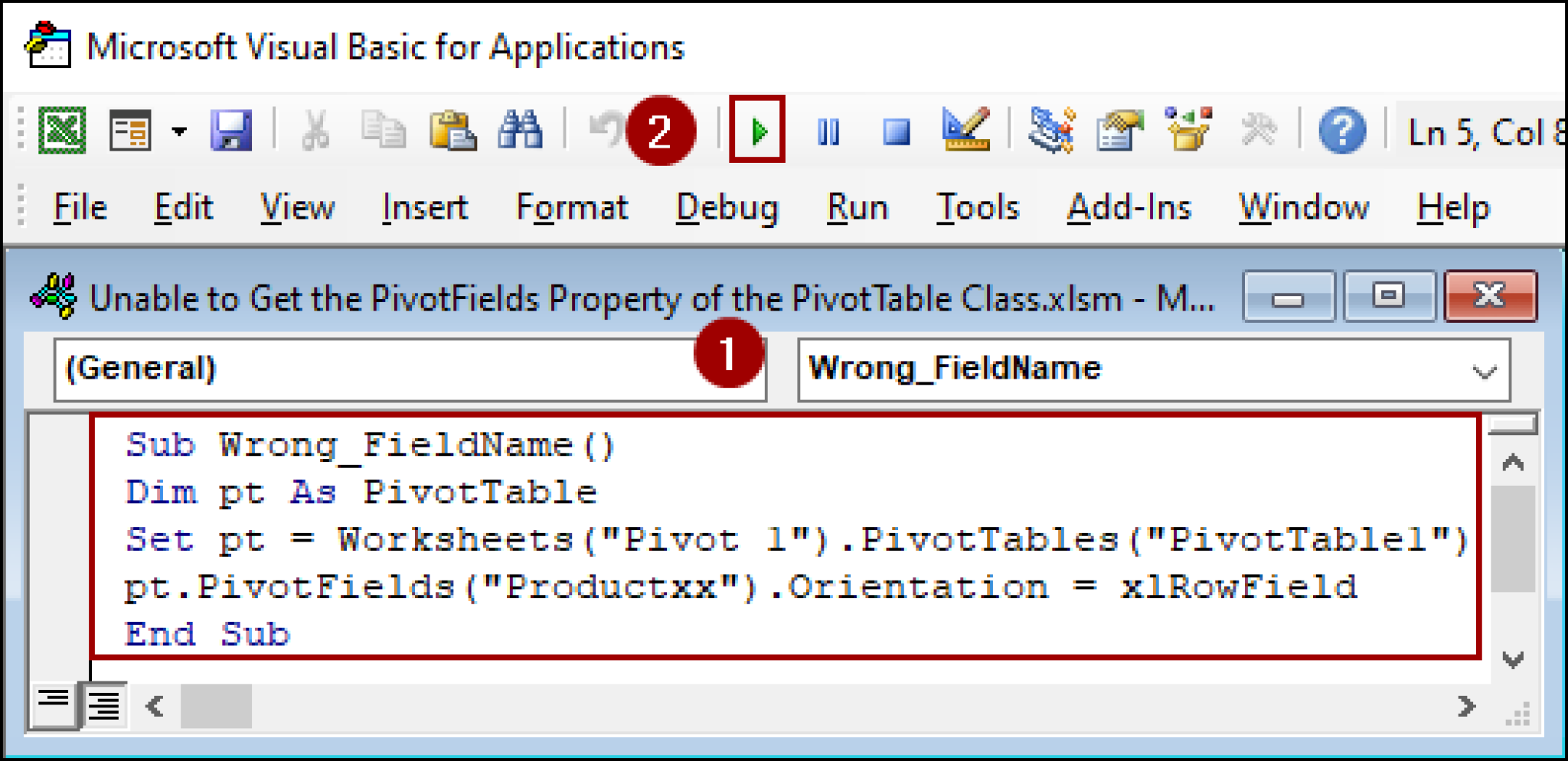 [Solved] Unable to Get the PivotFields Property of PivotTable Class ...