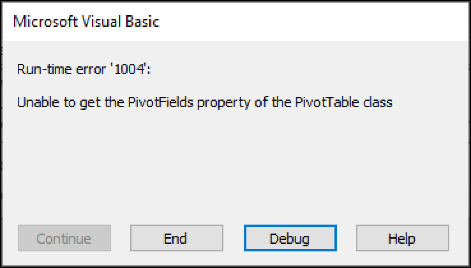 [Solved] Unable to Get the PivotFields Property of PivotTable Class ...
