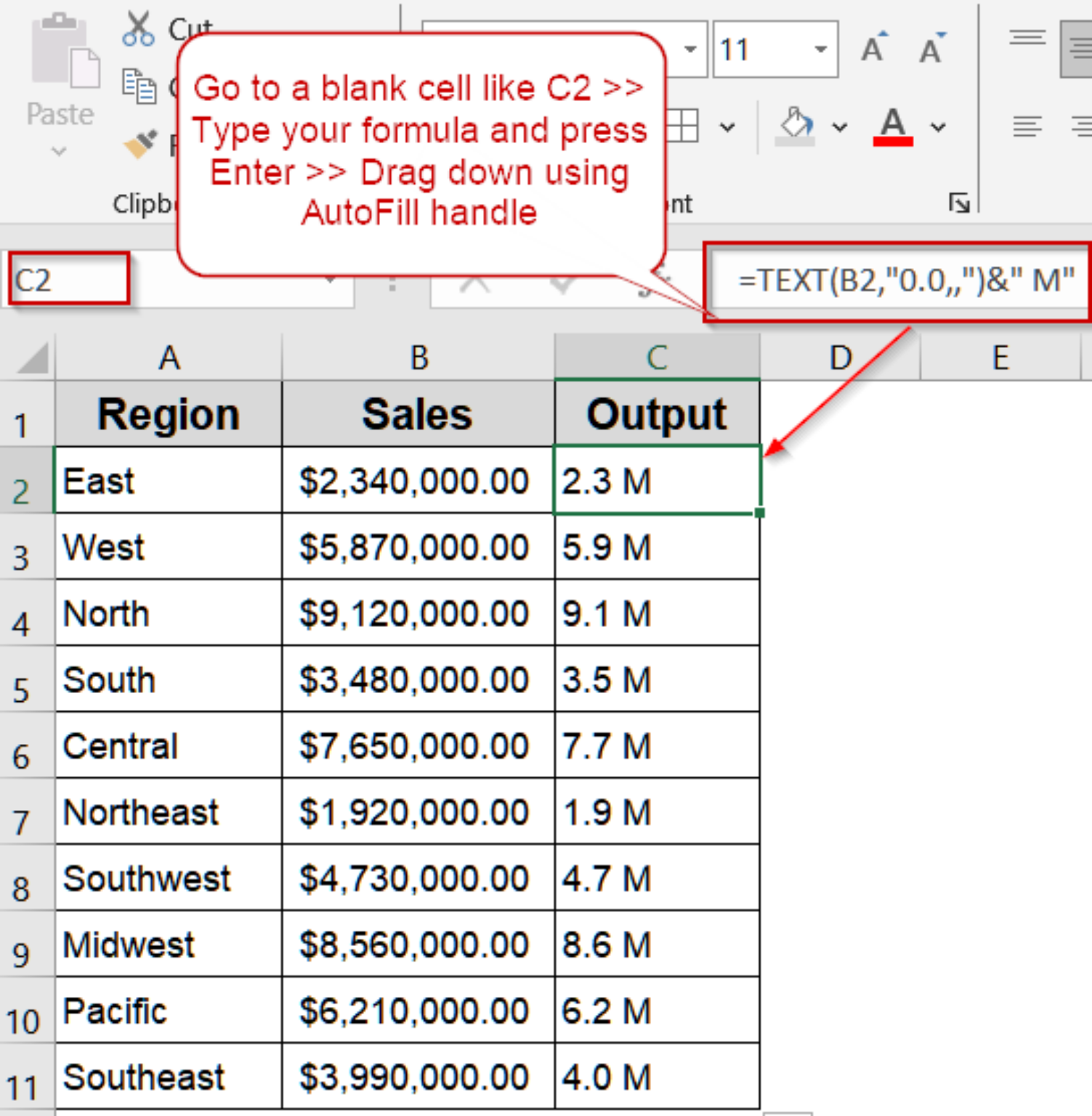 Excel Custom Number Format for Millions with One Decimal - Excel Insider