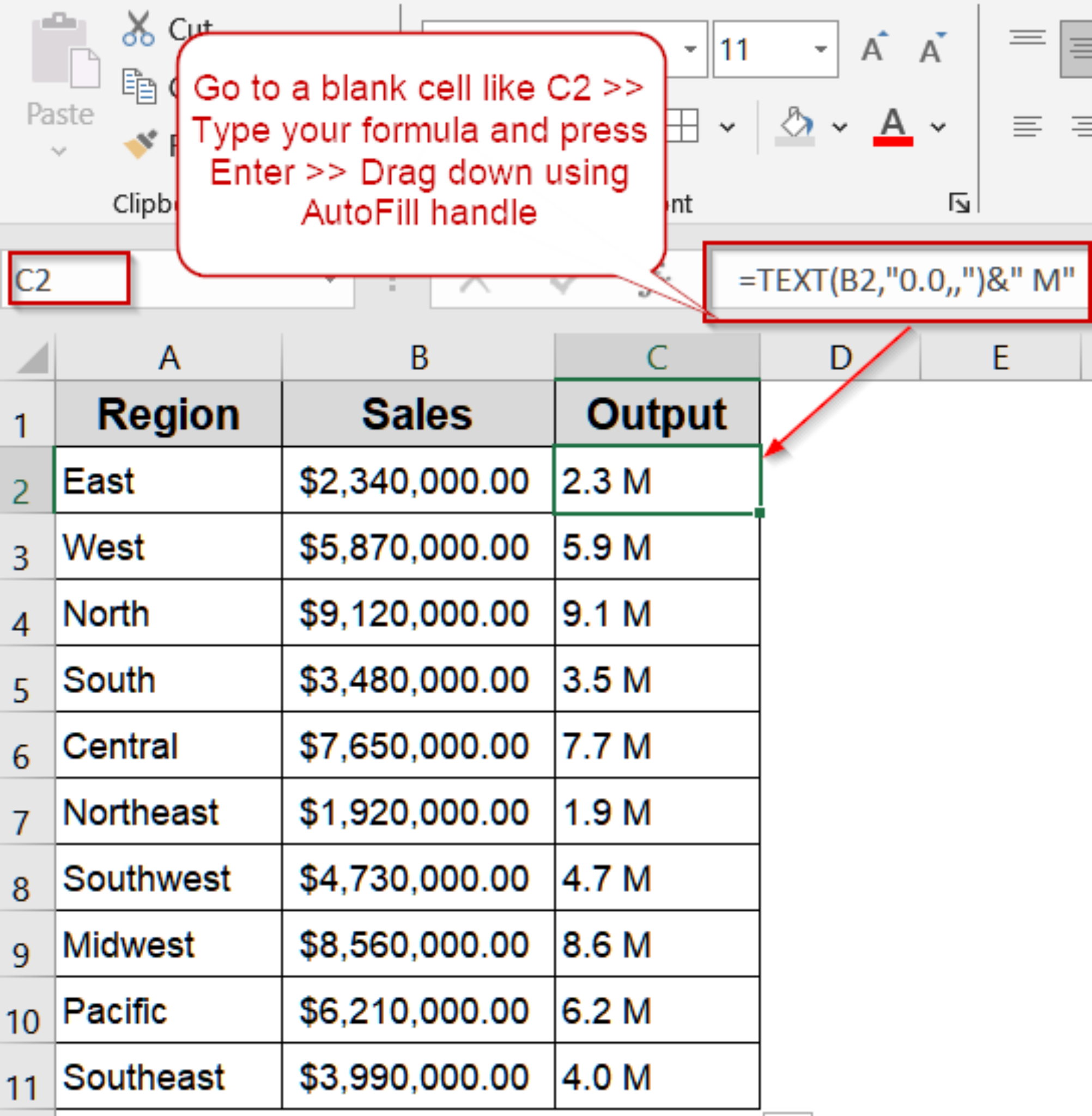 Excel Custom Number Format for Millions with One Decimal - Excel Insider